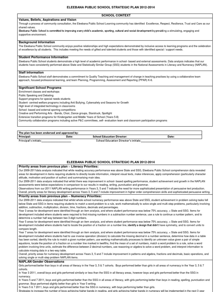 2012-14 Revised Improvement Plan | PDF | Reading Comprehension | Literacy
