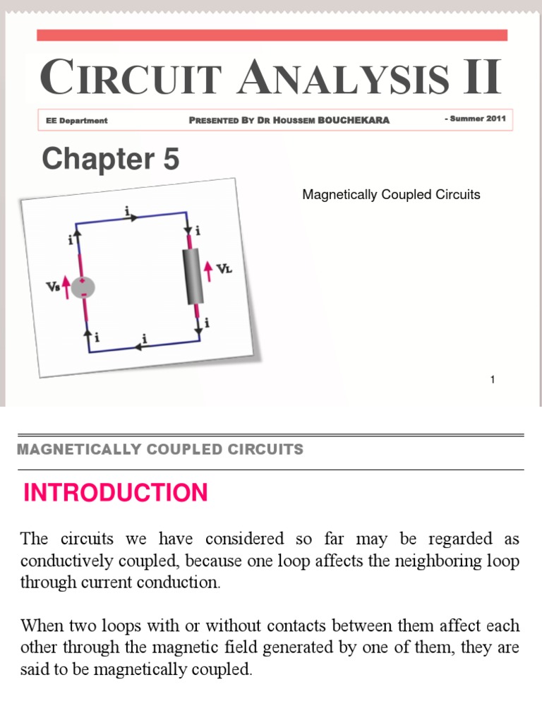 Circuit Analysis II. 5. Magnetically Coupled Circuits | PDF | Inductance | Inductor