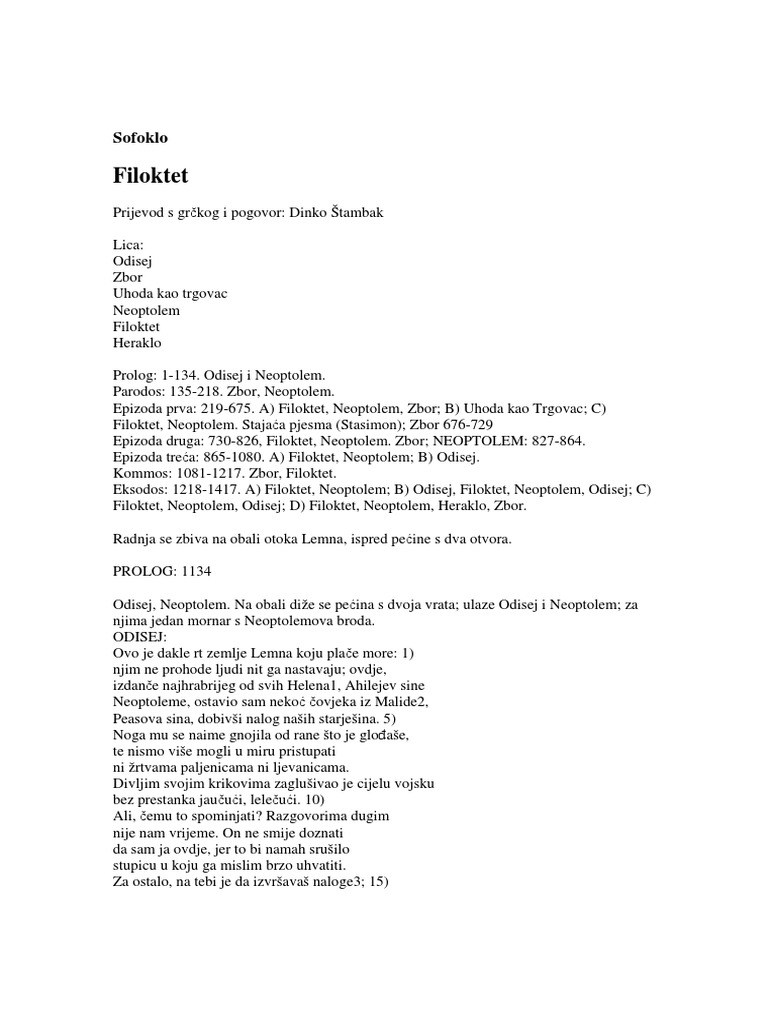 Sofoklo: Filoktet | PDF