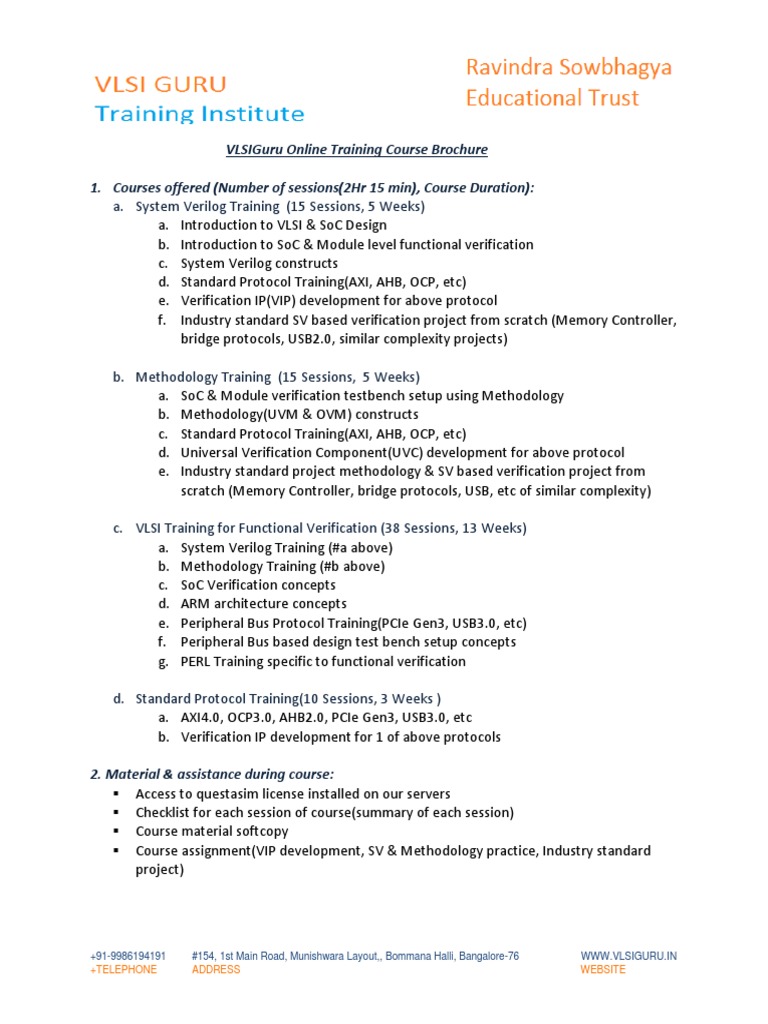 VLSI Guru Online Brochure | PDF | System On A Chip | Communications ...