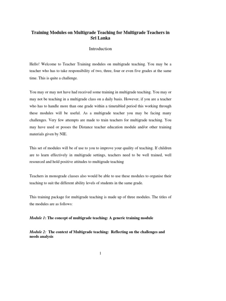 Full Text Srilanka MG Teacher Ed | PDF | Curriculum | Classroom