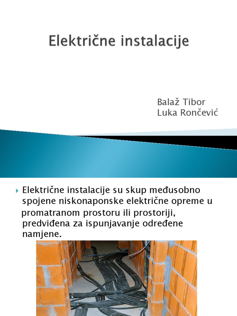 Električne Instalacije Prezentacija | PDF