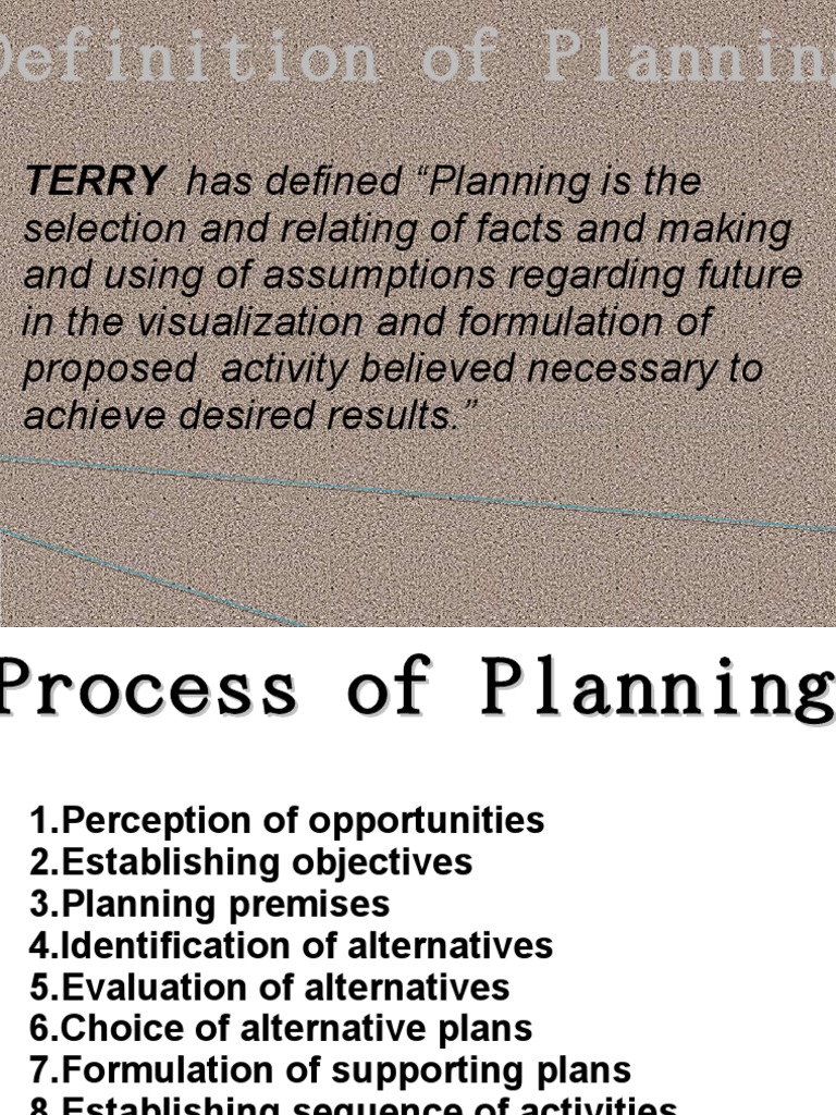 Planning Process | Download Free PDF | Planning | Perception