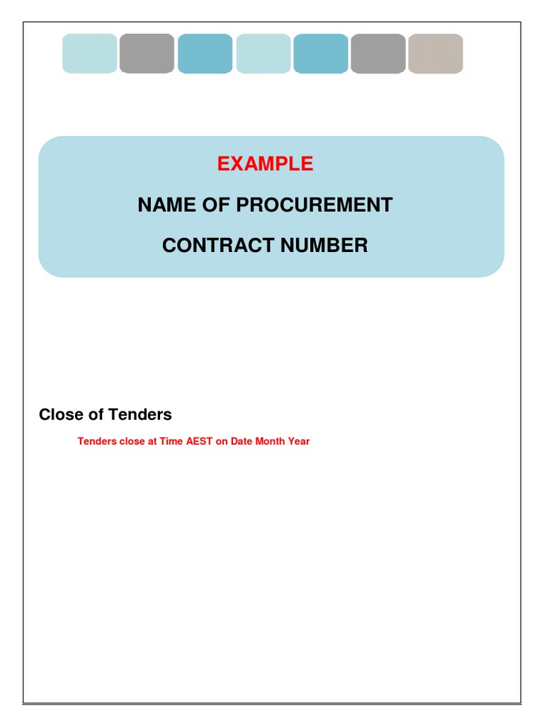 Tender Documentation RFT Template PDF | PDF | Occupational Safety And ...