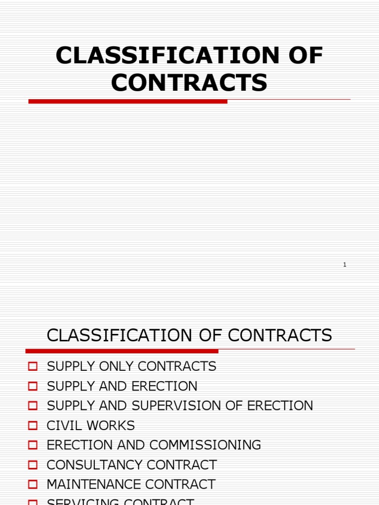Classification of Contracts | PDF