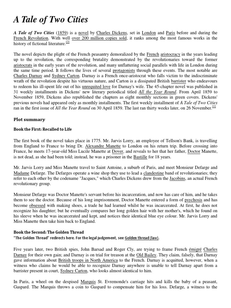 A Tale of Two Cities | PDF | The Pickwick Papers | A Tale Of Two Cities
