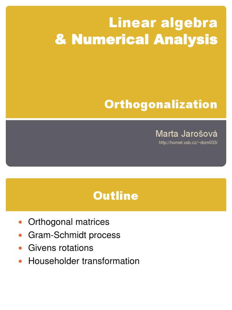 05 Orthogonalization | PDF | Matrix (Mathematics) | Functions And Mappings