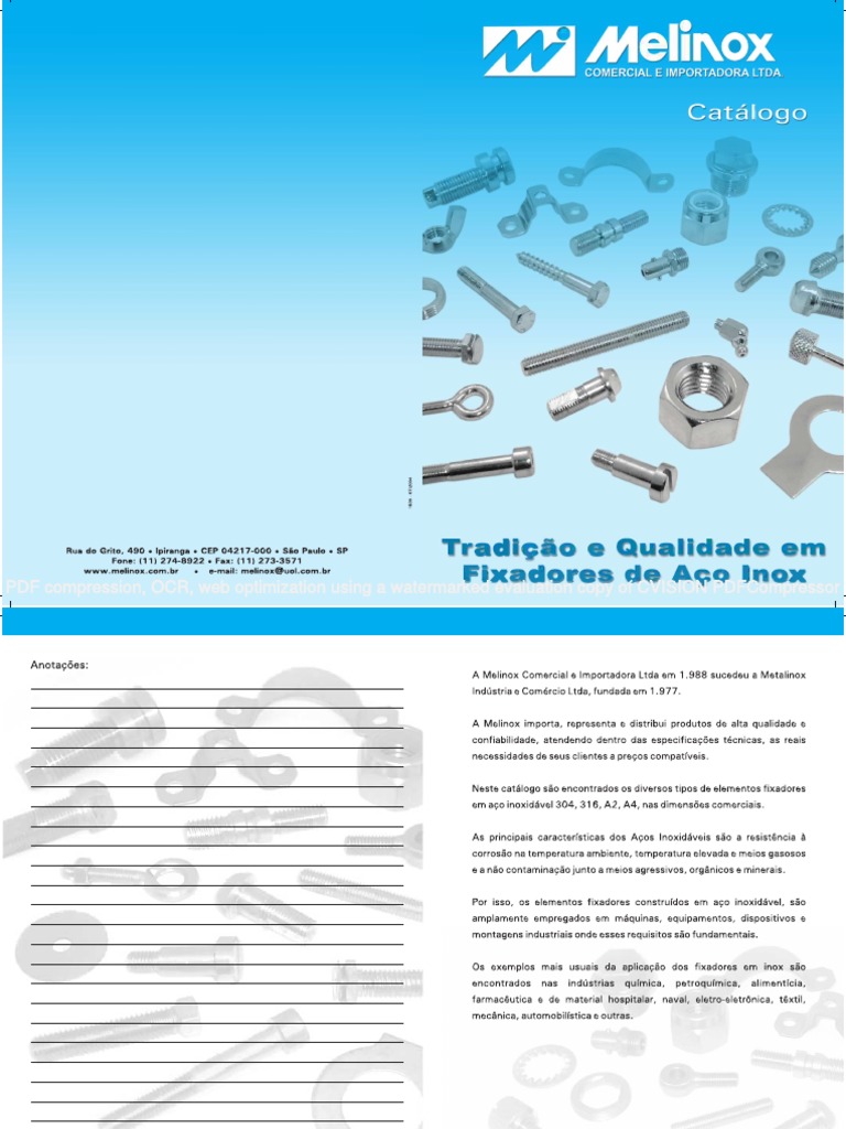 Catalogo MELINOX | PDF | Technology & Engineering