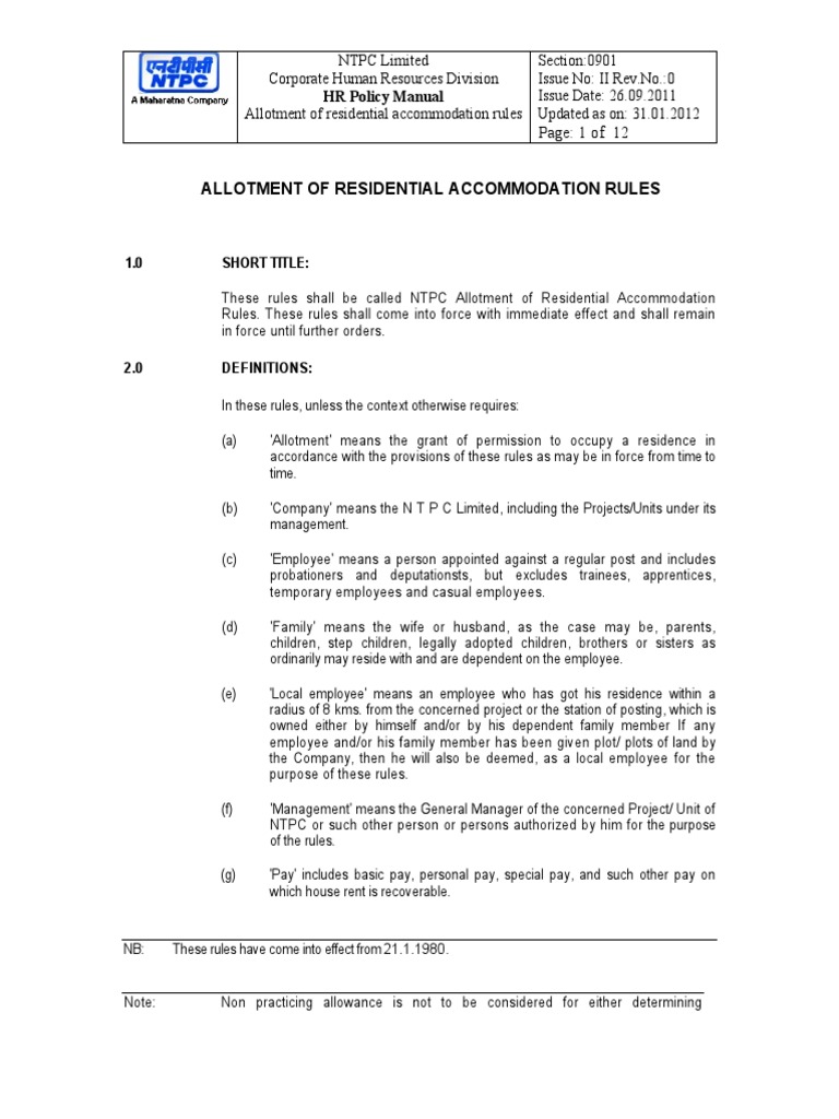 House Allotment | Download Free PDF | Employment | Government