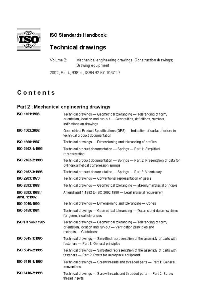Microsoft Word - TDS - Ed4 - Contents - Vol2 | PDF | Technical Drawing ...