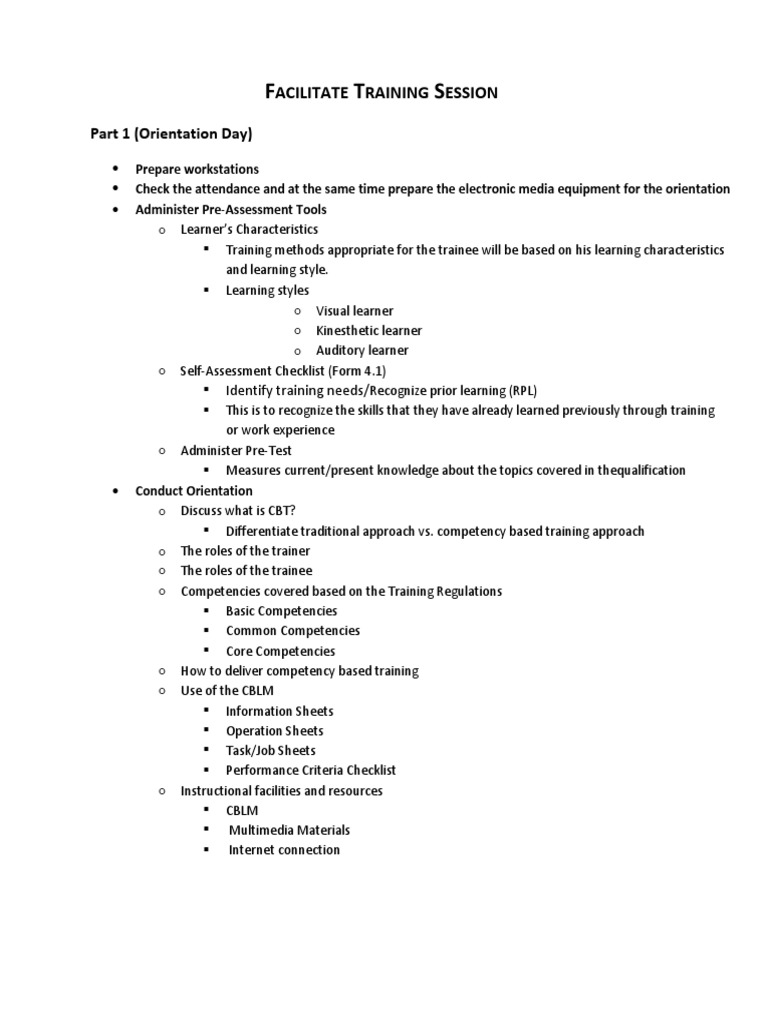Facilitate Training Session Demo | Competence (Human Resources ...