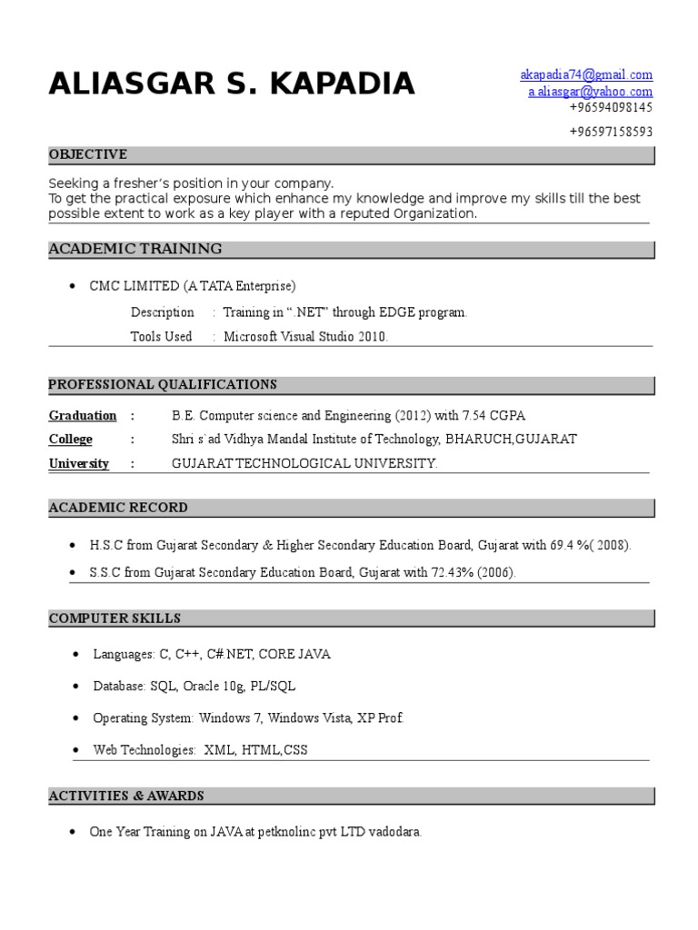 Computer Science Graduate Resume | PDF
