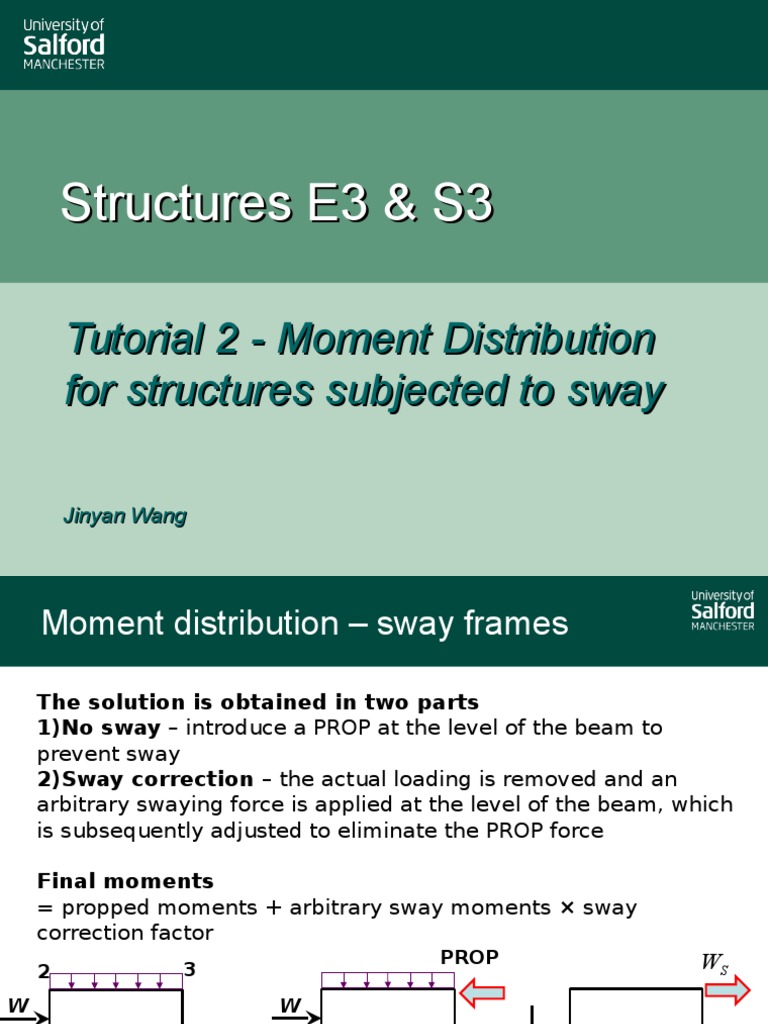 Tutorial2 Momentdistribution Swayframe | PDF | Structural Engineering | Mechanical Engineering