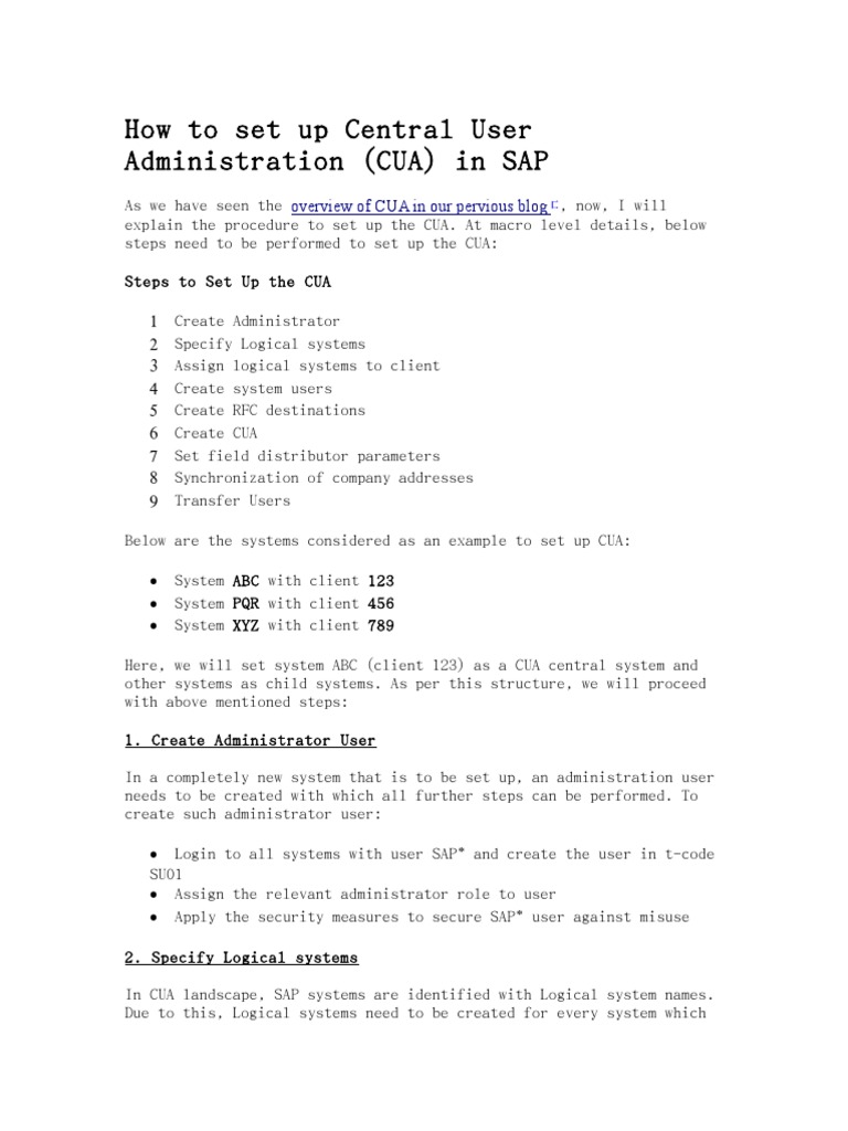 How To Set Up Central User Administration | PDF | Digital Technology ...