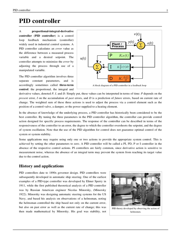 Pid Pdf Control Theory Control System