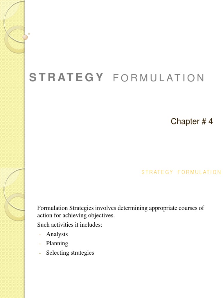 Strategy Formulation | PDF | Strategic Management | Swot Analysis
