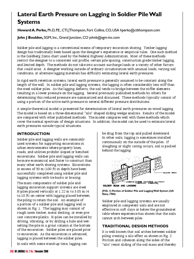 Article 6 V4sldier Pile and Lagging | PDF | Deep Foundation | Lumber
