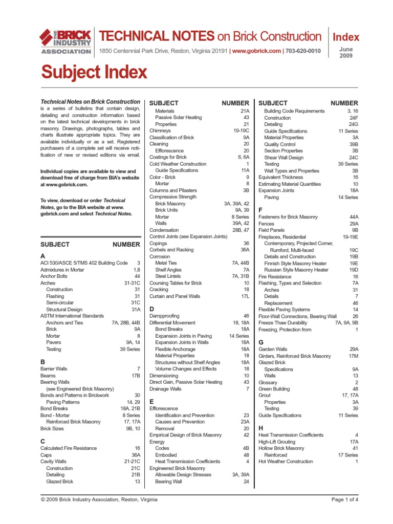 BIA - Technical Notes On Brick Construction | PDF | Mortar (Masonry ...