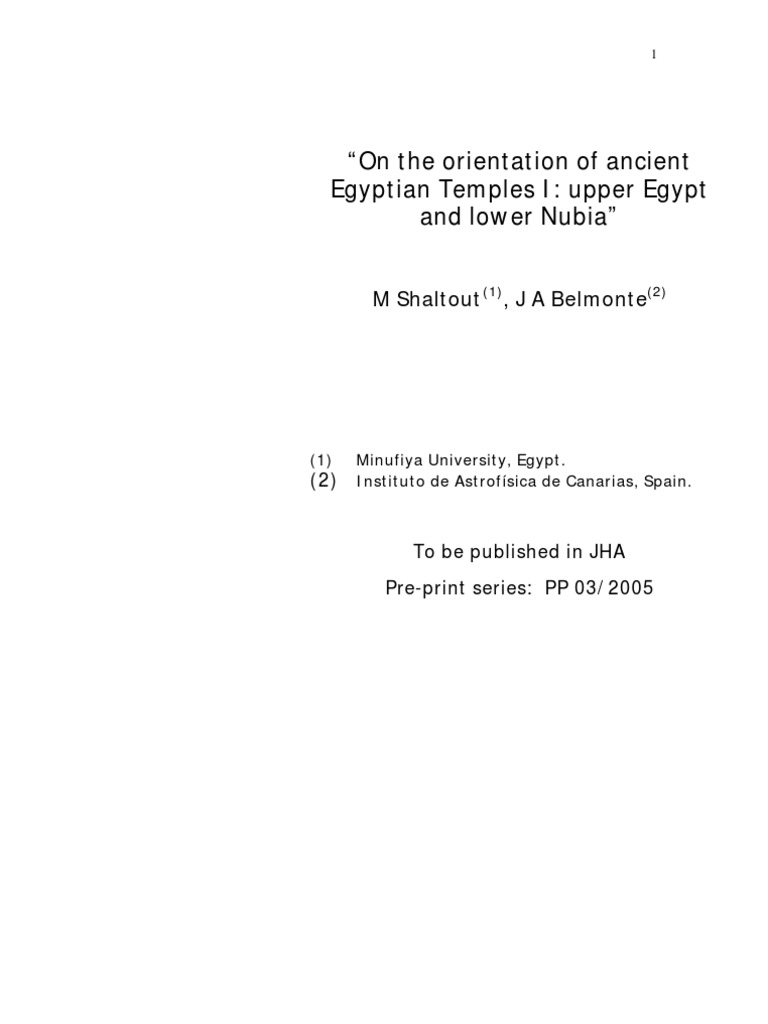 The Orientation of Ancient Egyptian Temples | PDF | Hatshepsut ...