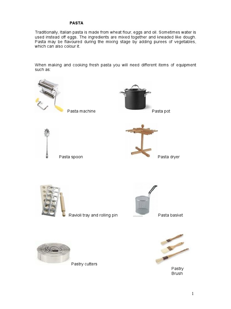 PASTA Worksheet Completed Q | Download Free PDF | Pasta | Dough