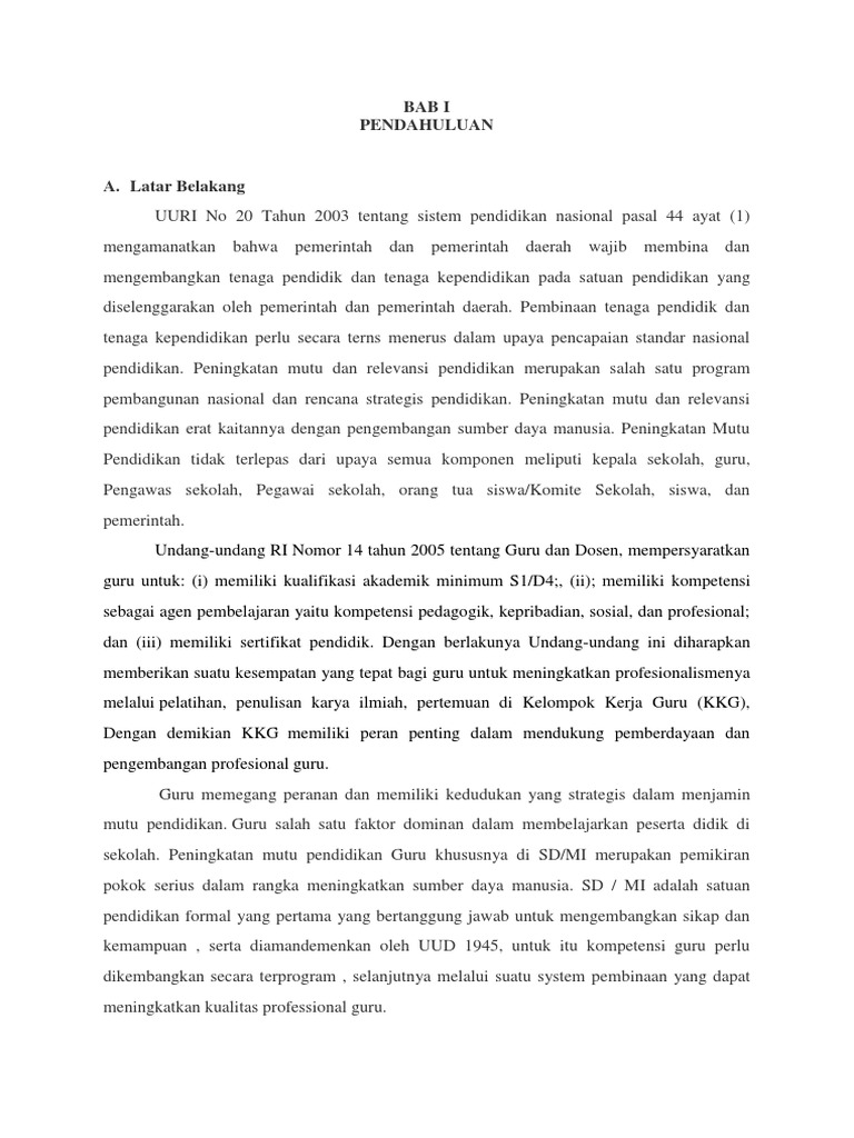 Proposal Kerja KKG | PDF