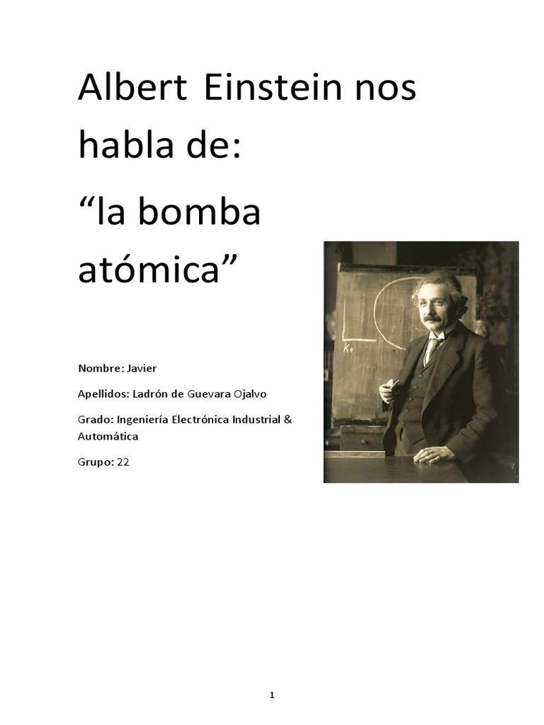 Einstein y La Bomba Atómica - pdf2 | PDF | Albert Einstein | La energía nuclear