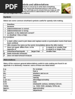 Note-taking Abbreviations List | PDF