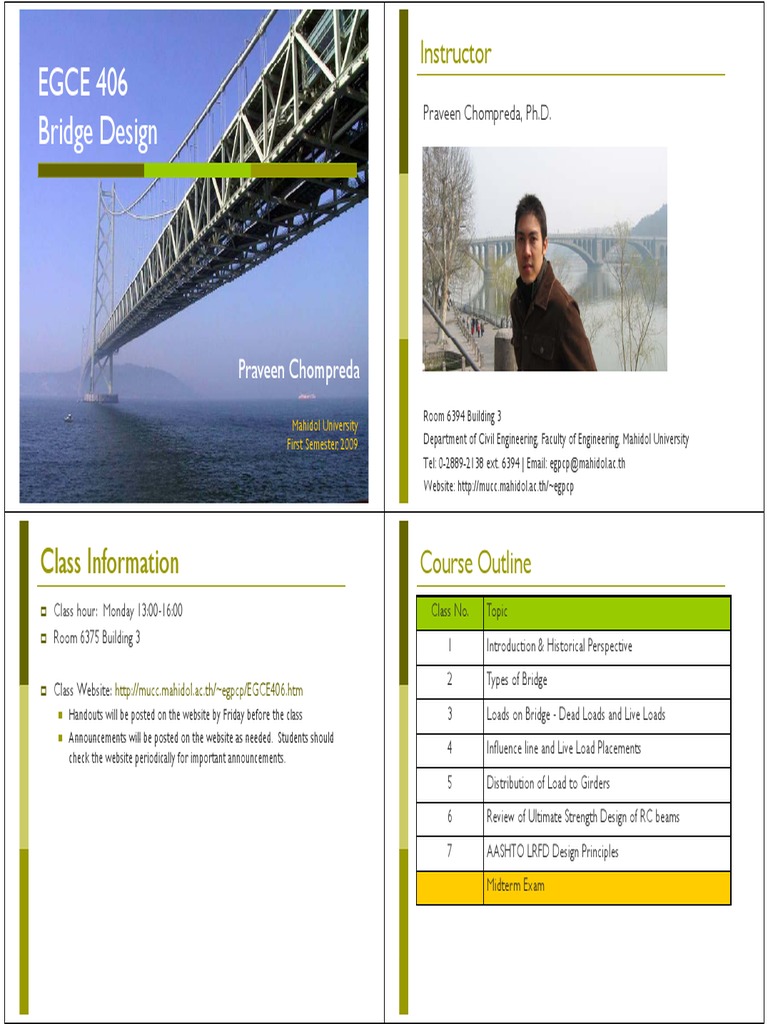 EGCE 406 Bridge Design | PDF | Building Engineering | Engineering
