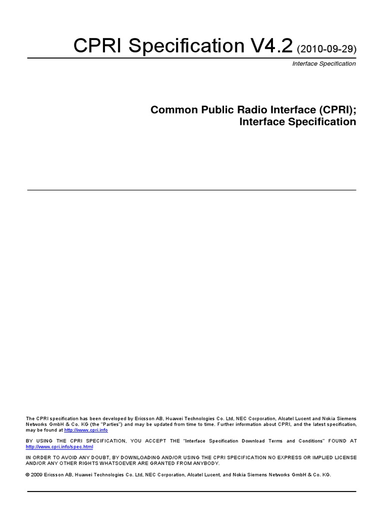 CPRI | PDF | Network Topology | Osi Model