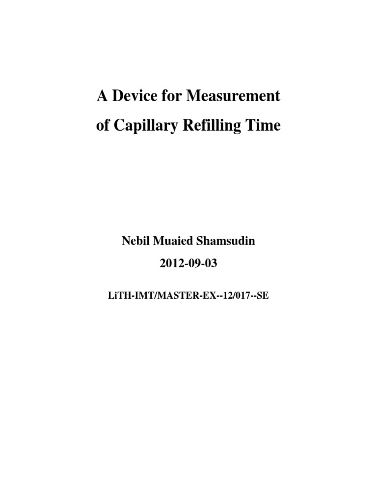 A Device For Measurement of Capillary Refilling Time: Nebil Muaied ...