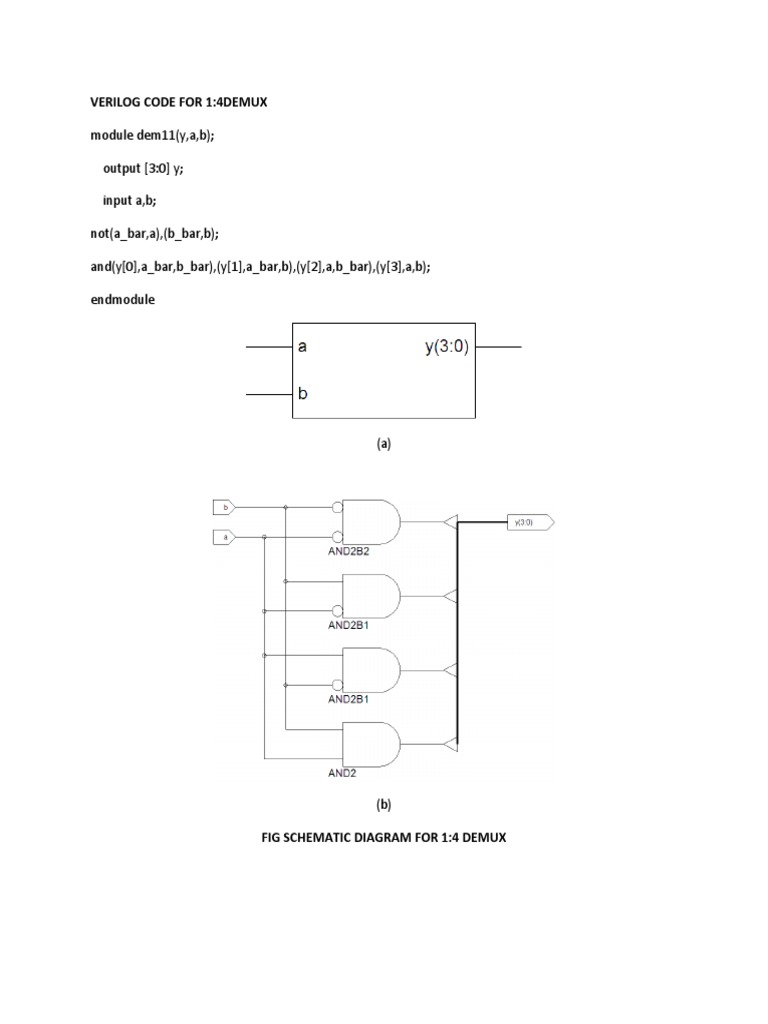 Verilog Code For Demux | Download Free PDF | Electrical Engineering | Computer Engineering