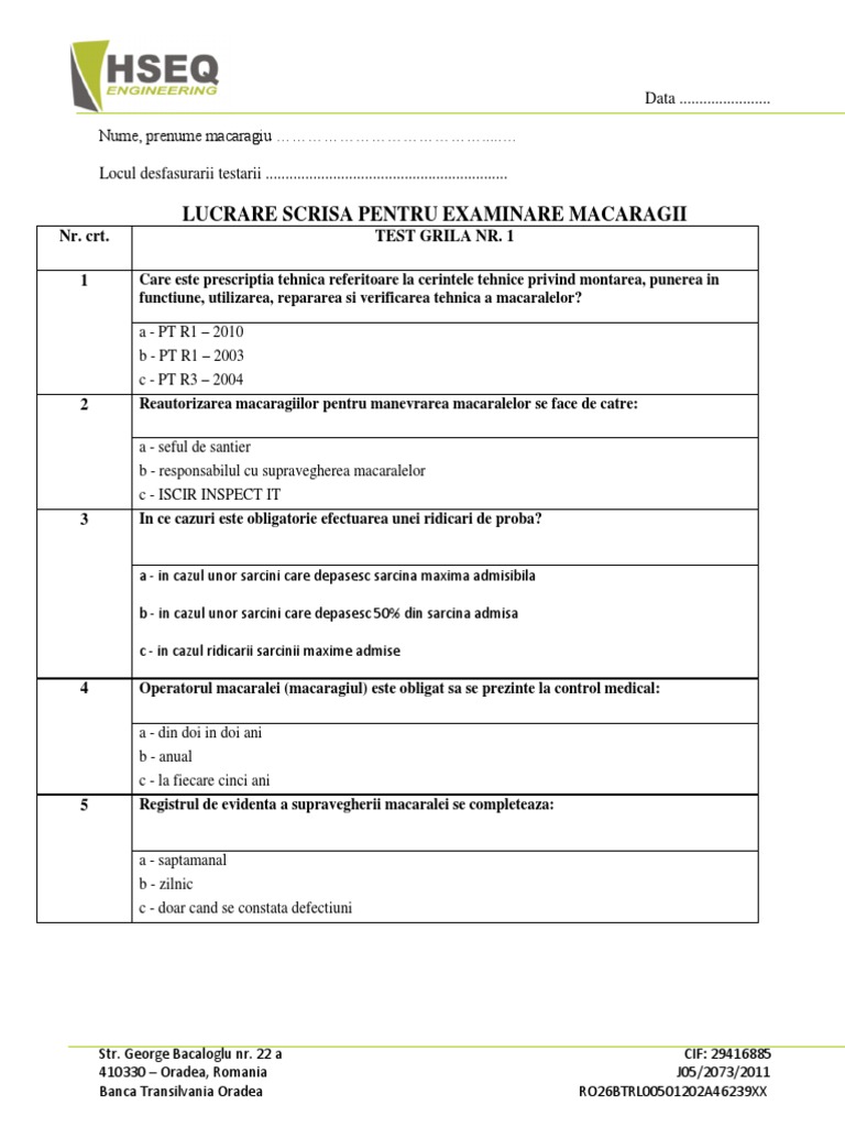 Test Macaragiu | PDF