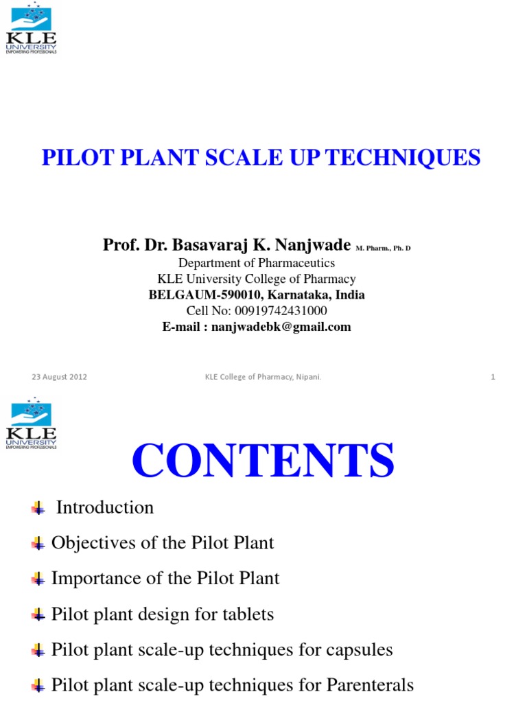 Pilot Plant Scale Up Techniques | PDF | Tablet (Pharmacy ...