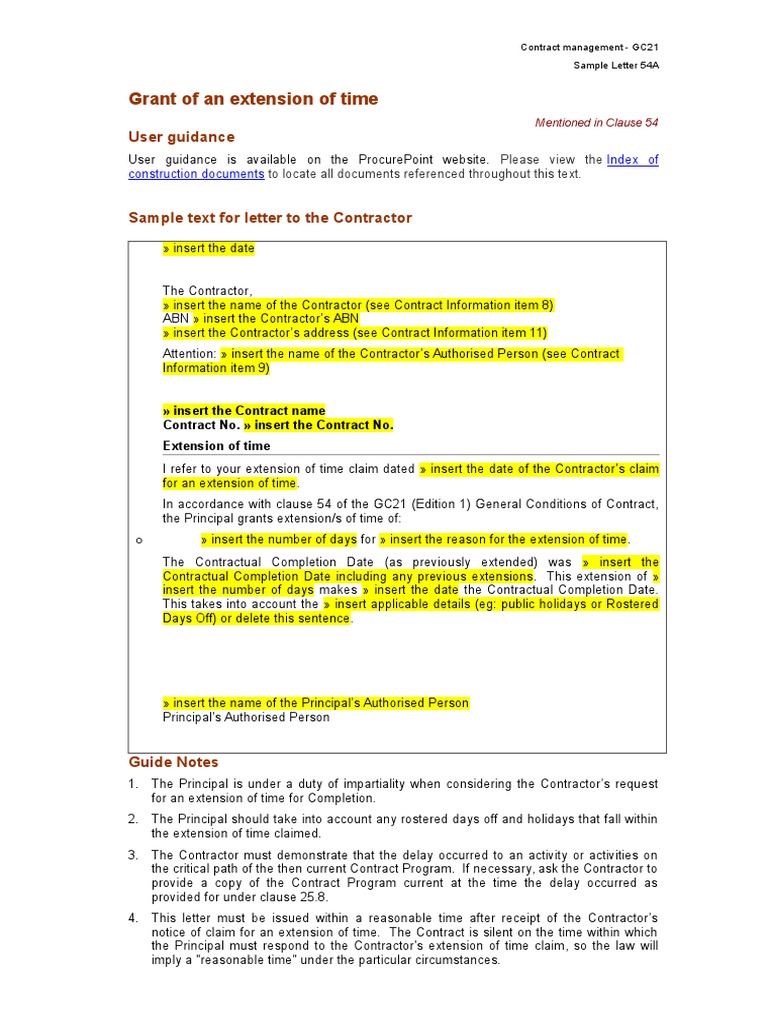 Gc21 Ed1 - 54a Grant An Extension of Time | PDF | Common Law | Government