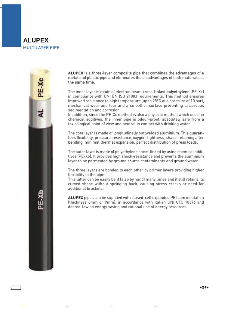 Alupex Pipe: Properties and Fittings | PDF | Polyethylene | Pipe (Fluid ...