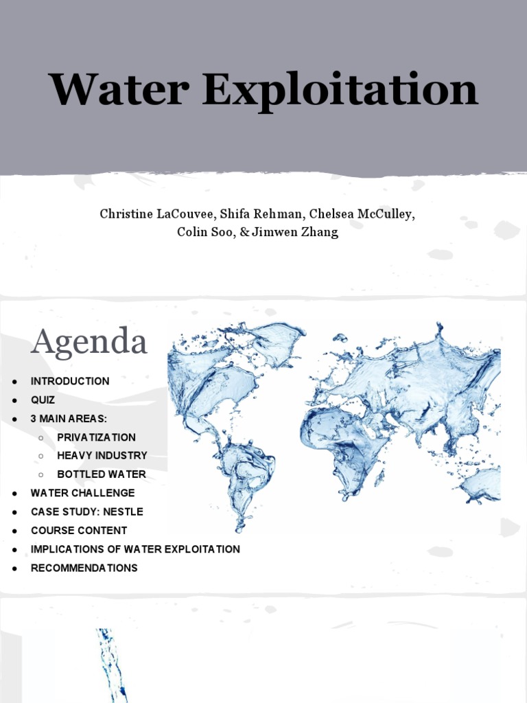 Water Exploitation Presentation | PDF | Water Use | Water Resources