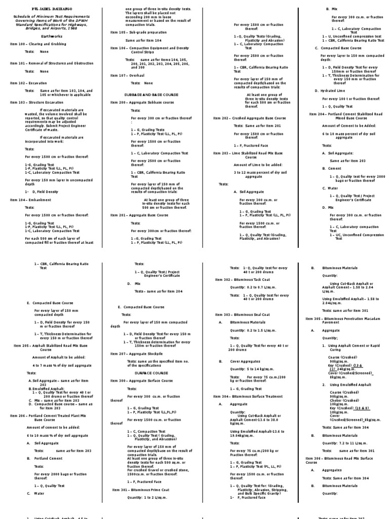 Schedule of Minimum Test Requirements | PDF | Computers | Technology ...