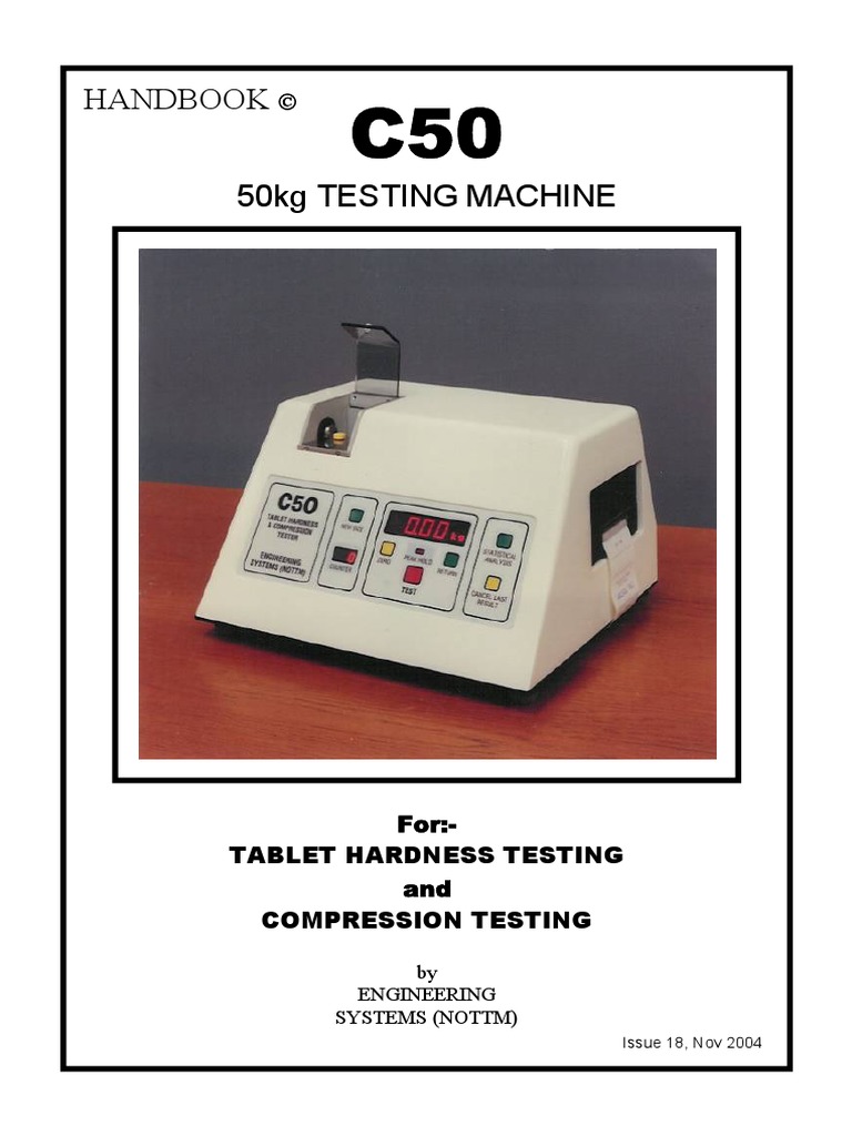 C50 Tablet Hardness Tester Handbook | PDF | Power Supply | Electrical ...