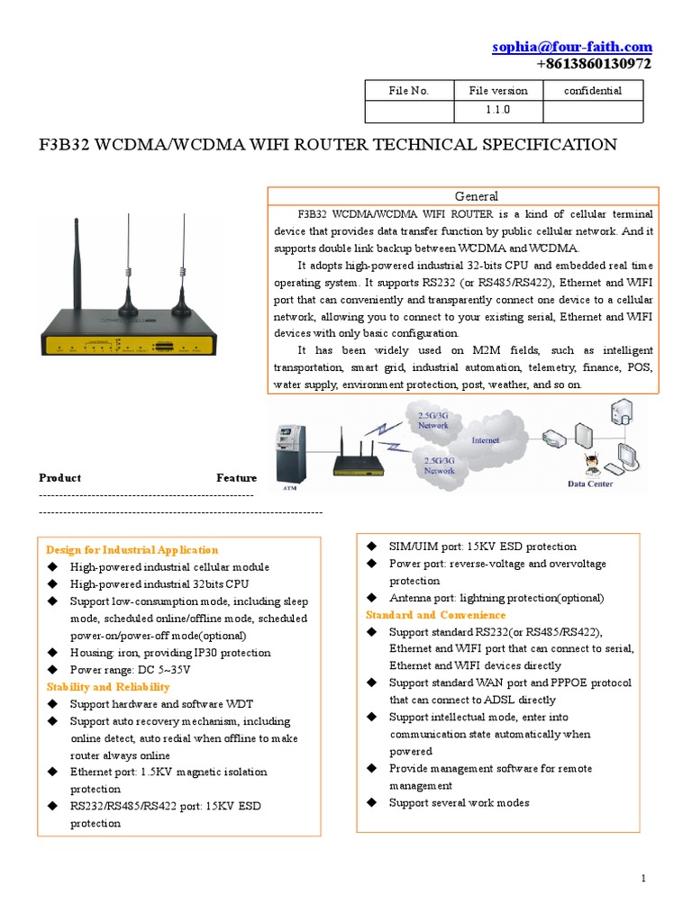 f3b32 Wcdma&Wcdma Wifi Router Specification | PDF | Wi Fi | High Speed ...