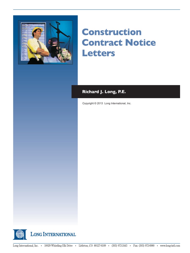 Construction Contract Notice Letters | PDF | Construction Management ...