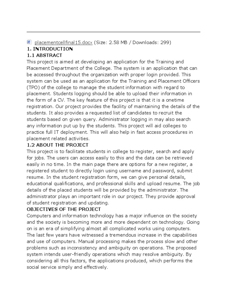 Jetking Training Cum Placement Project | Download Free PDF | Domain ...