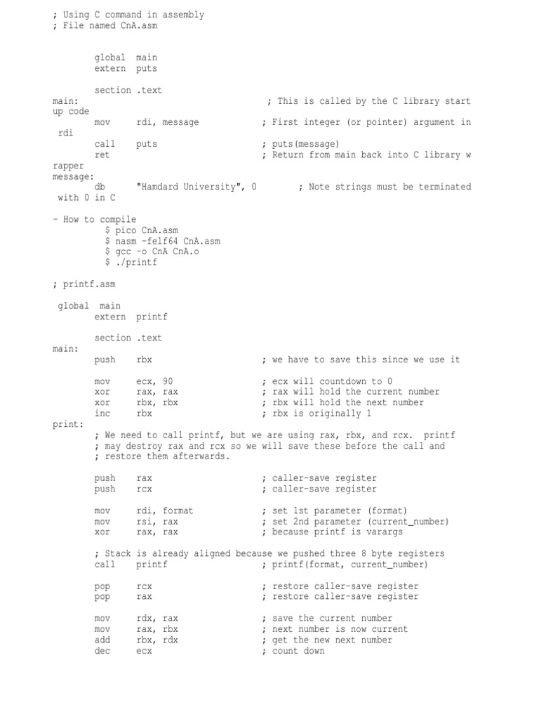 Lec - 6 Codes | Download Free PDF | Assembly Language | C (Programming ... Lec - 6 Codes | Download Free PDF | Assembly Language | C (Programming ...