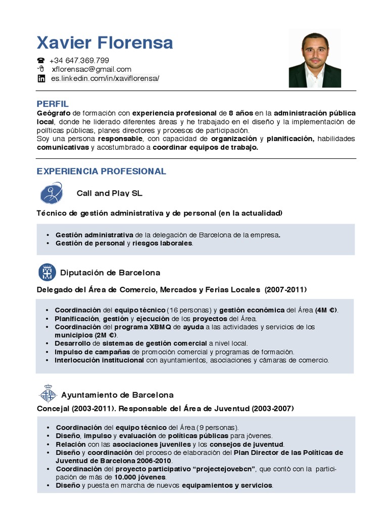 CV Xavier Florensa | PDF | Barcelona | Science