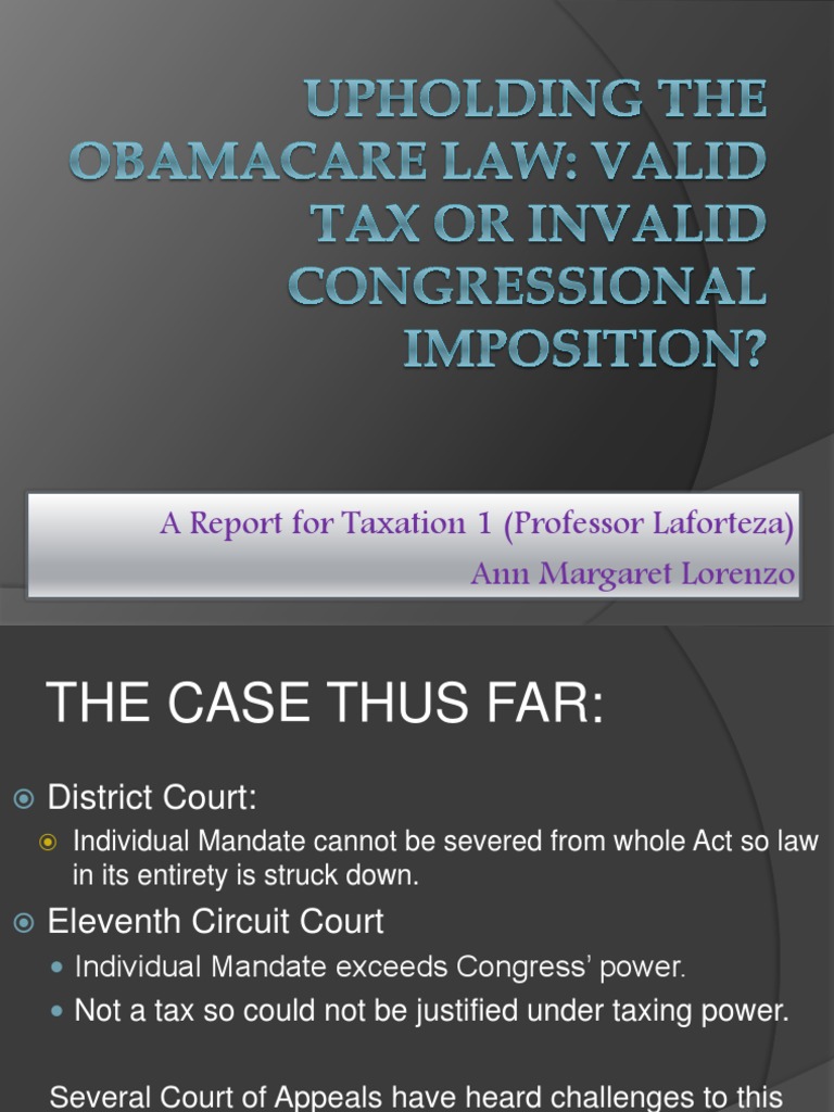 Obamacare Individual Mandate Analysis | PDF | Patient Protection And ...