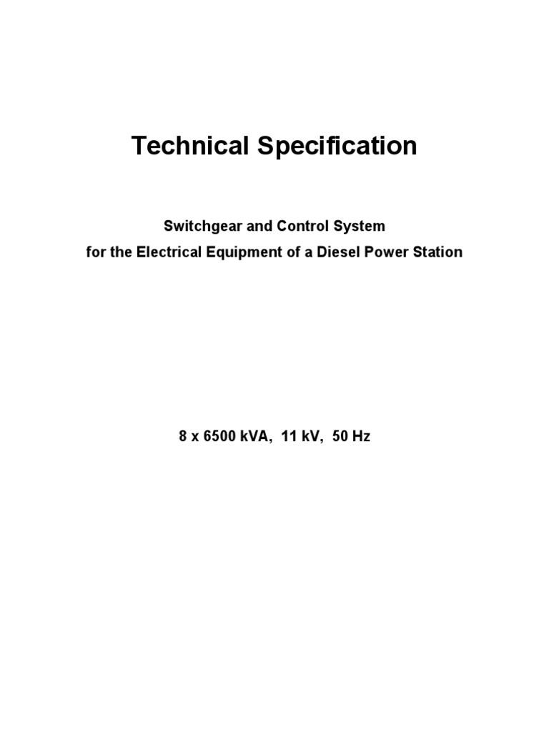 Specification Power Stations | PDF | Transformer | Electrical Wiring