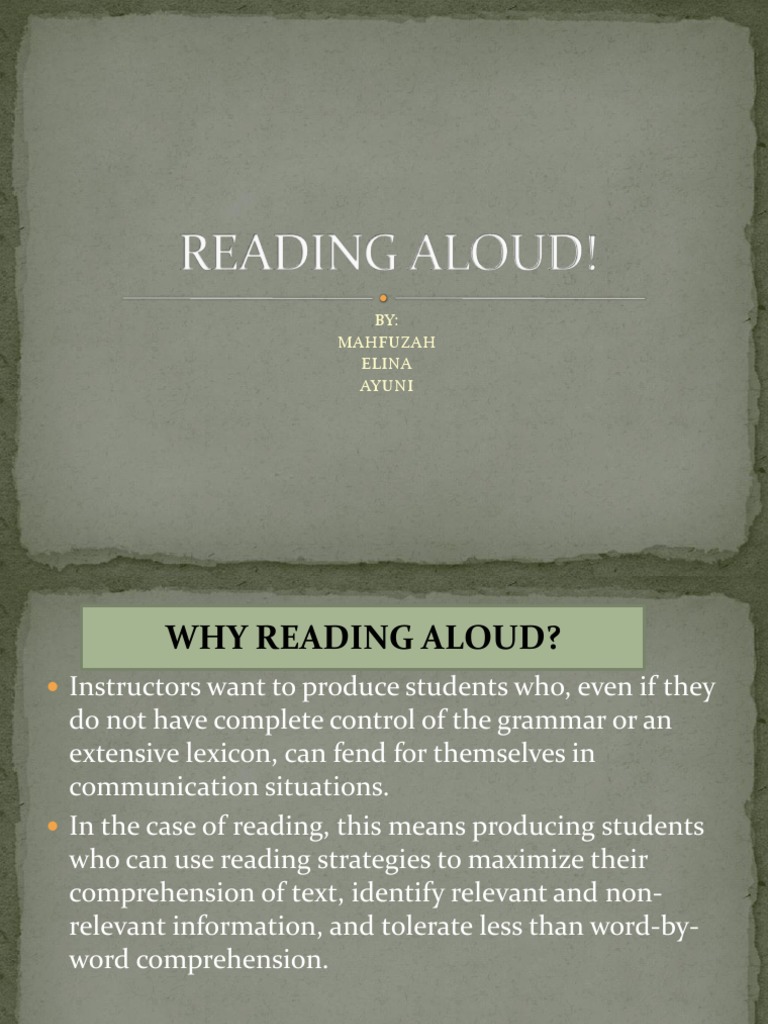Reading Aloud! | PDF | Language Arts & Discipline