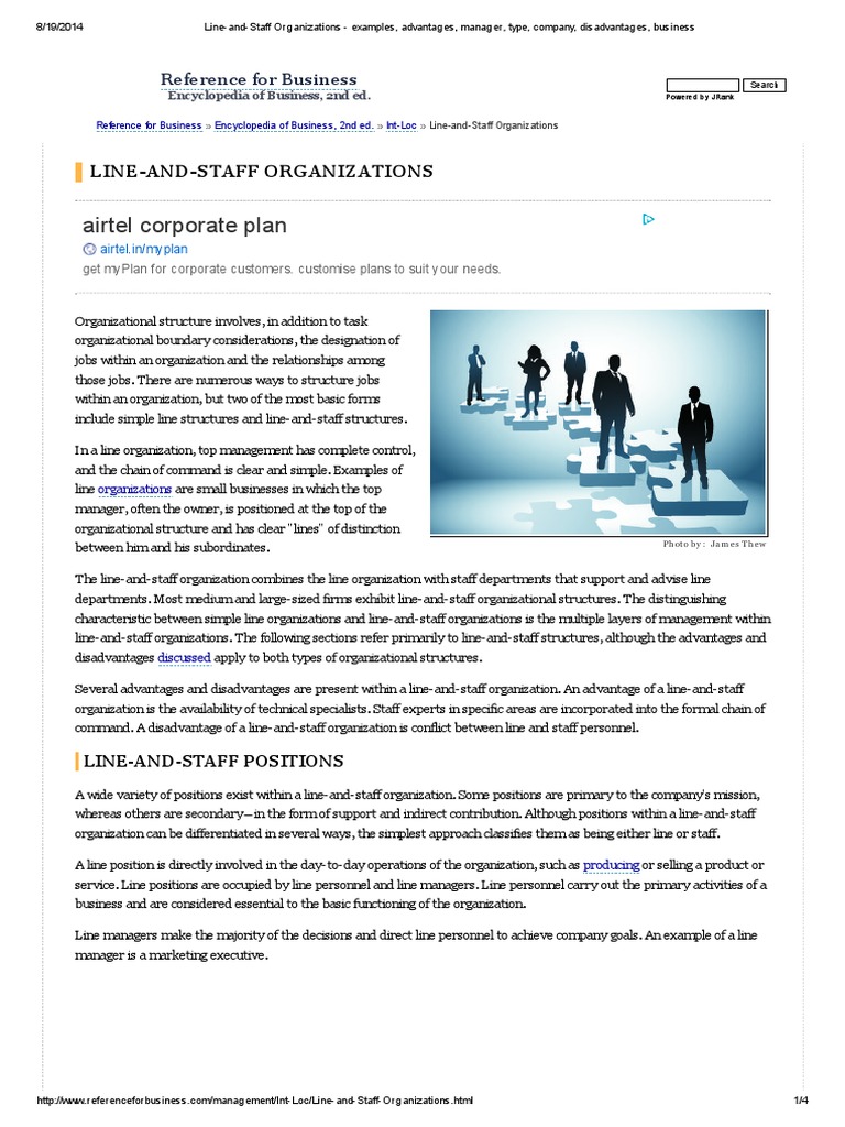 Line-And-Staff Organizations - Examples, Advantages, Manager, Type ...
