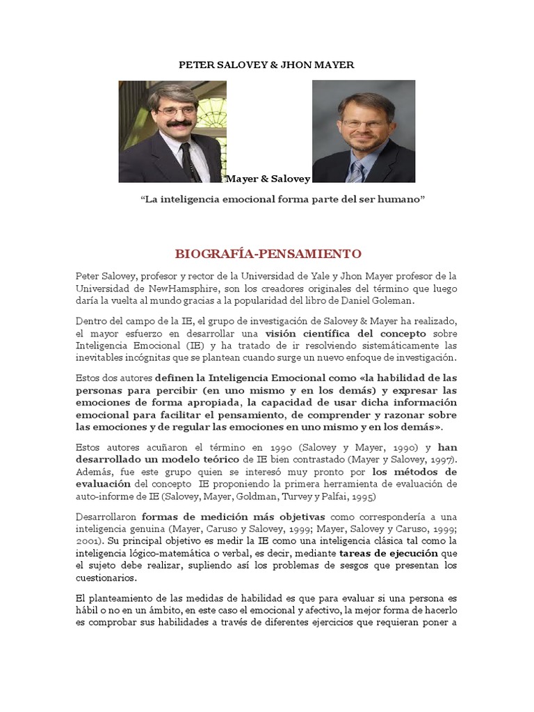 Modelo De Inteligencia Emocional De Mayer Y Salovey Pdf