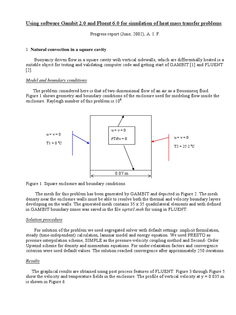 Using Software Gambit 2.0 and Fluent 6.0 For Simulation of Heat Mass ...