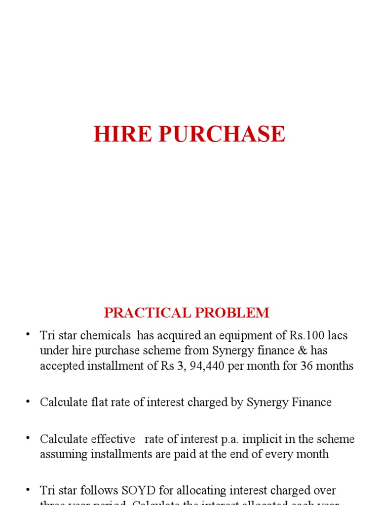 Hire Purchase Interest Calculation Guide | PDF | Annual Percentage Rate ...